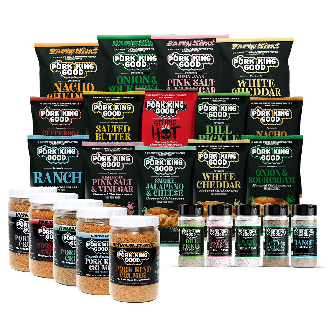 Pork King Good Low Carb Keto Snacks - Pork Rinds & Pork Rind Crumbs